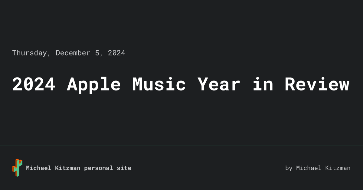 2024 Apple Music Year in Review • Michael Kitzman personal site
